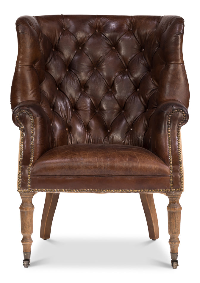 Welsh Leather & Jute Chair by Sarreid – Grand Humidors