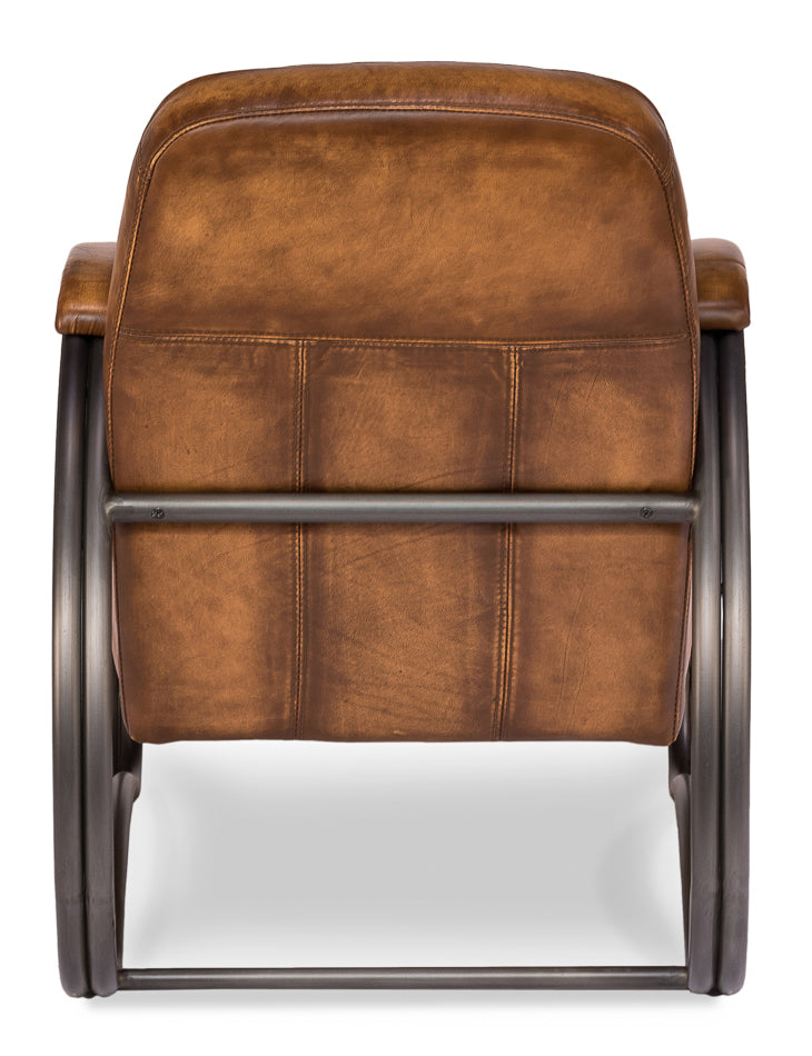Montmartre Chair, Carter Brown Leather by Sarreid – Grand Humidors