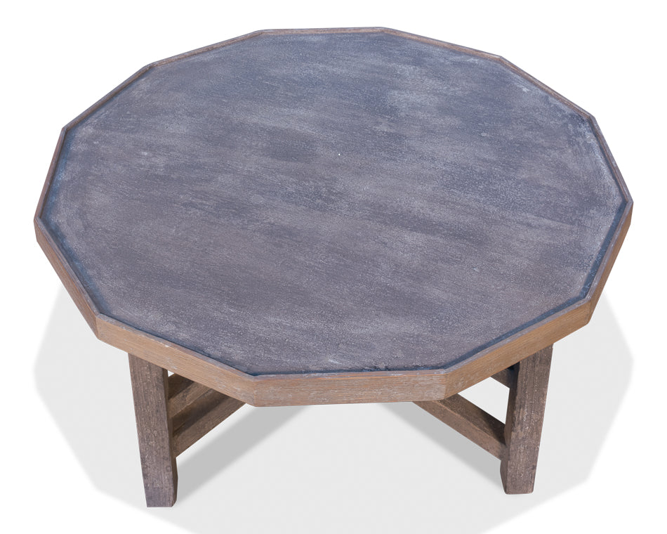 Decagon Coffee Table, Grey Wash Finish by Sarreid – Grand Humidors