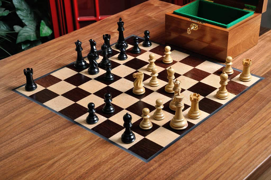 Signature Traditional Chess Table with Built in Chess Board - 2.25" Sq ...